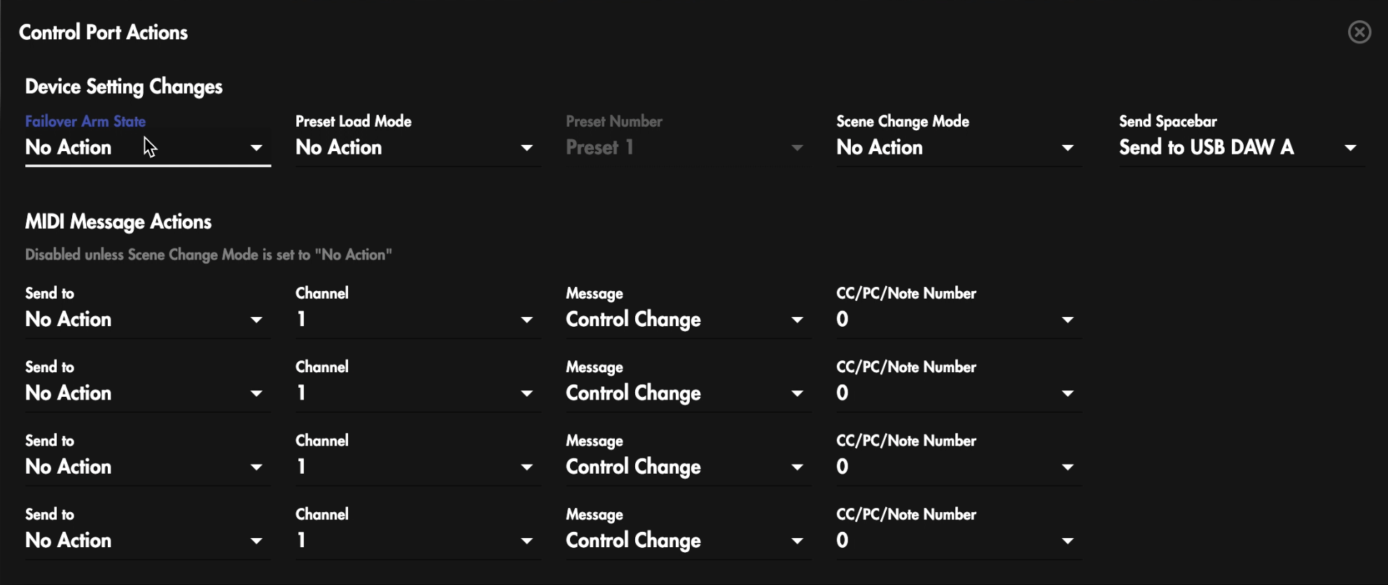 Using The Send Spacebar function in PlayAUDIO1U Control Ports ...